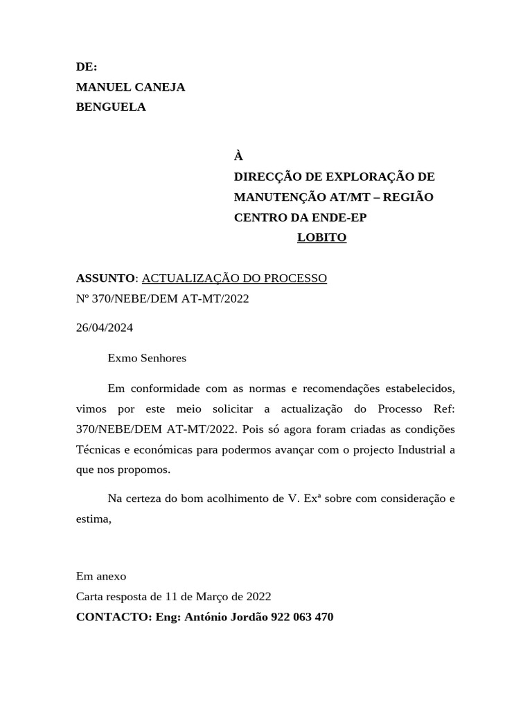 Atualização de Processos de Energia ENDE-EP | PDF