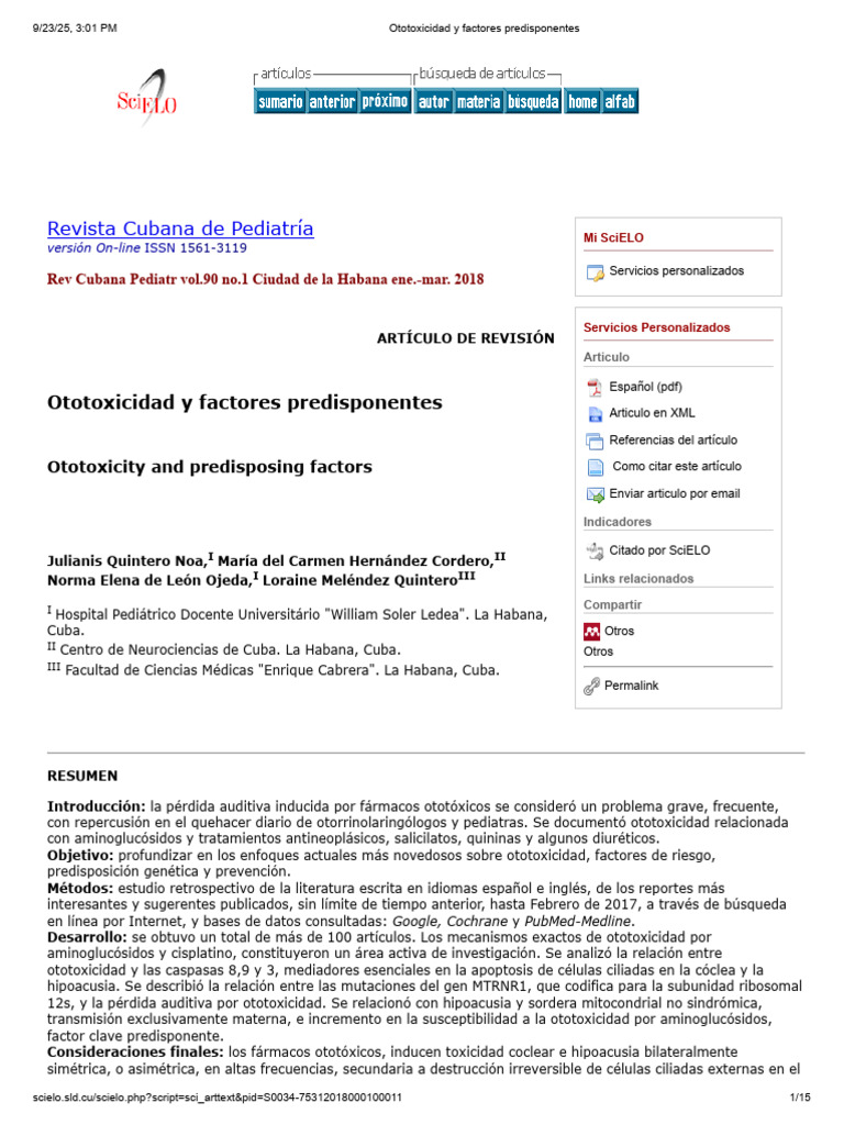 Ototoxicidad: Factores y Prevención | PDF | Apoptosis | Gene