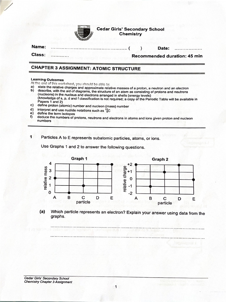Chapter 3 Atomic Structure | PDF