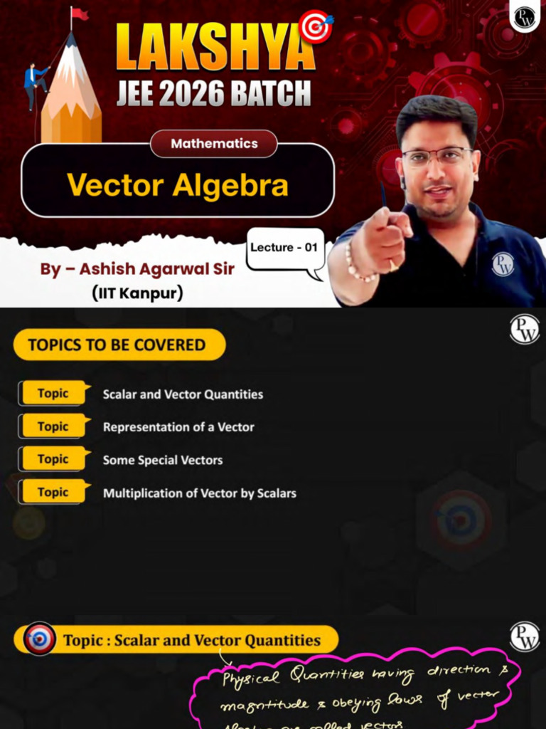 Vector Algebra 01 Class Notes | PDF