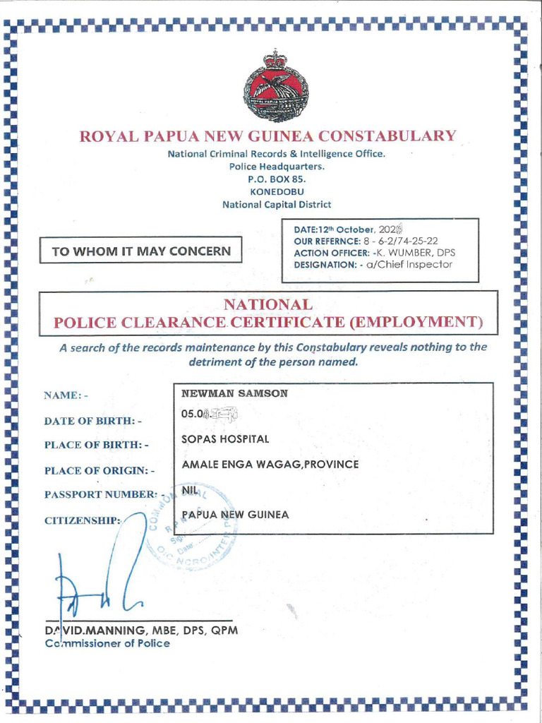 Police Clearance | PDF