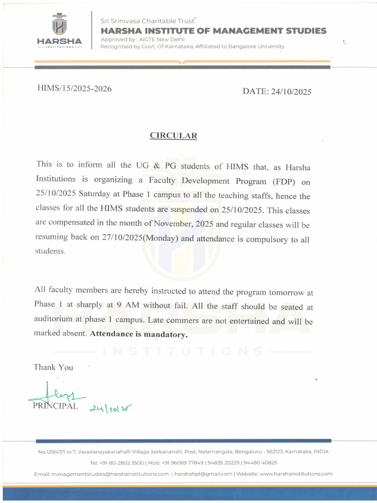 HIMS Faculty Development Program Notice | PDF