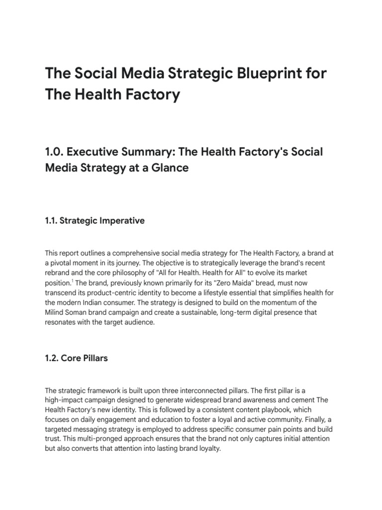 Social Media Strategy for Health Factory | PDF | Brand | Digital Marketing