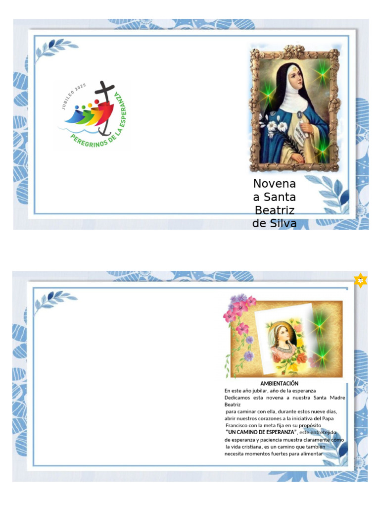 Novena a Santa Beatriz de Silva: Camino de Esperanza | PDF | María ...