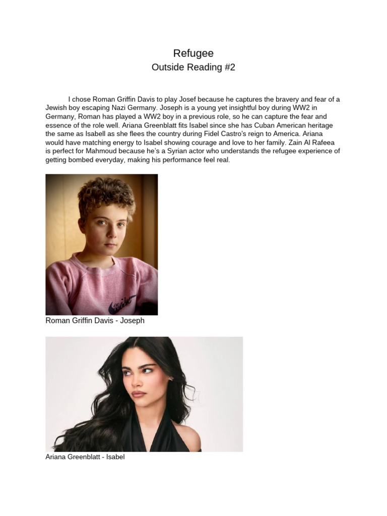 Refugee - Lattanzi.outside Reading Project - Major | PDF