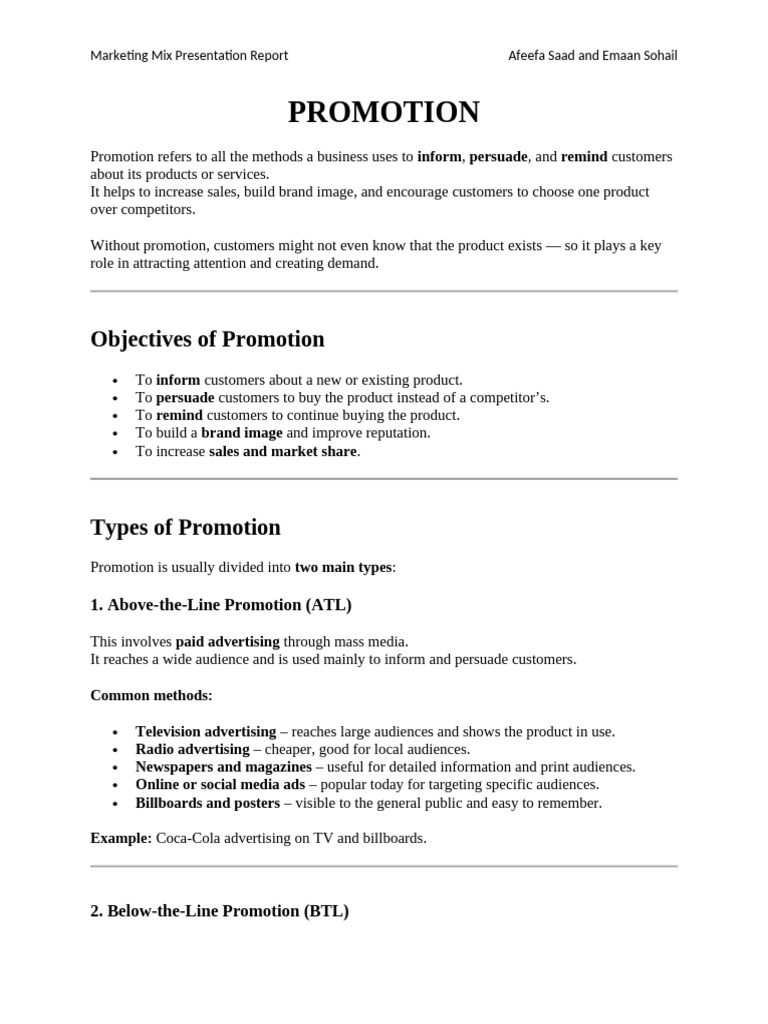 Promotion | PDF | Advertising | Sales