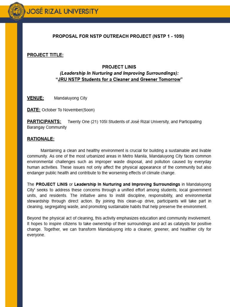 Project Proposal NSTP Group 2 | PDF | Natural Environment