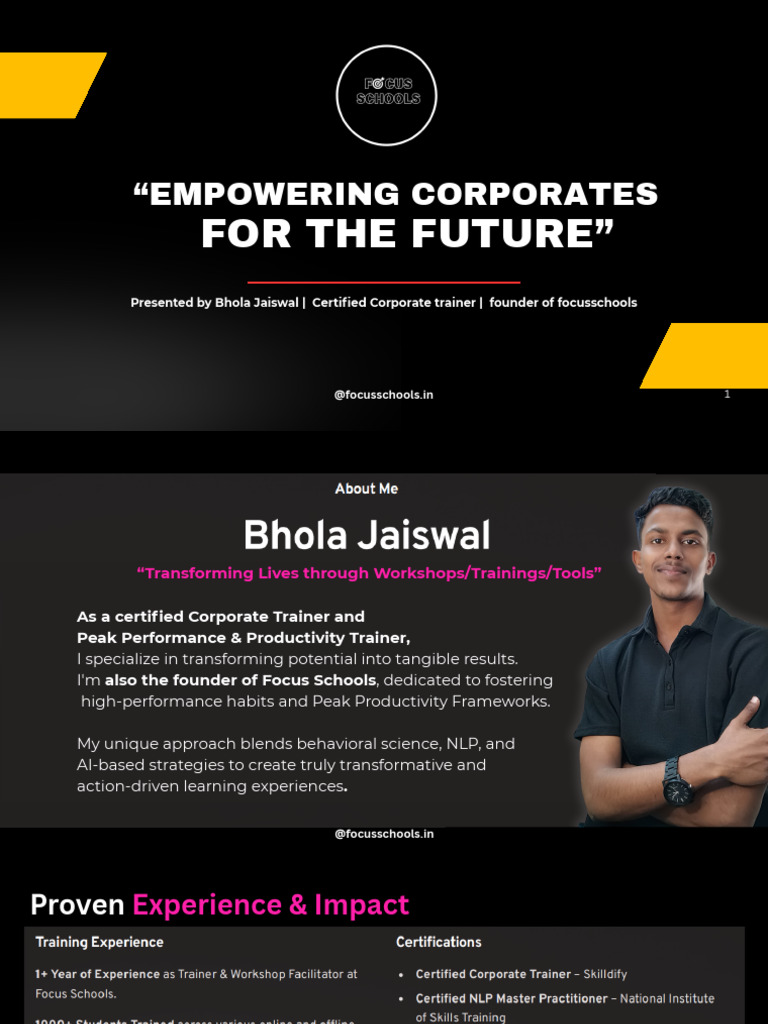 Corporate Trainer Profile | PDF | Business Economics | Business