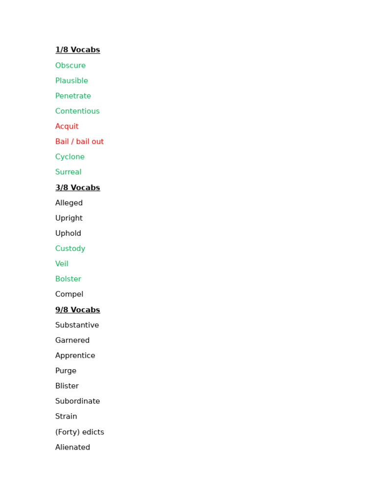 2025 Vocab List | PDF