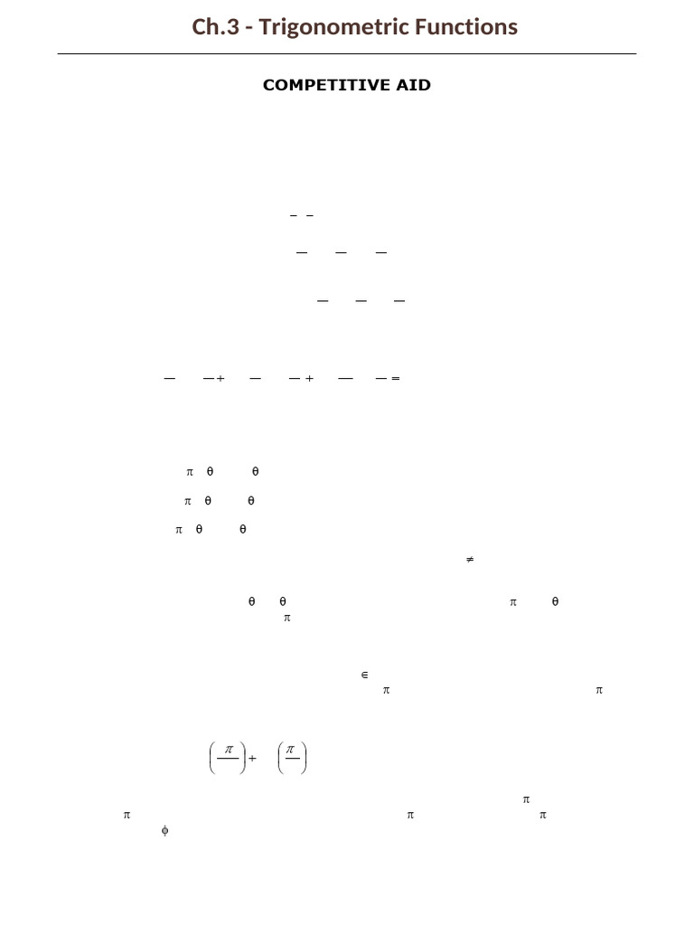 Trigonometric Identities and Functions Guide | PDF | Angle | Circle