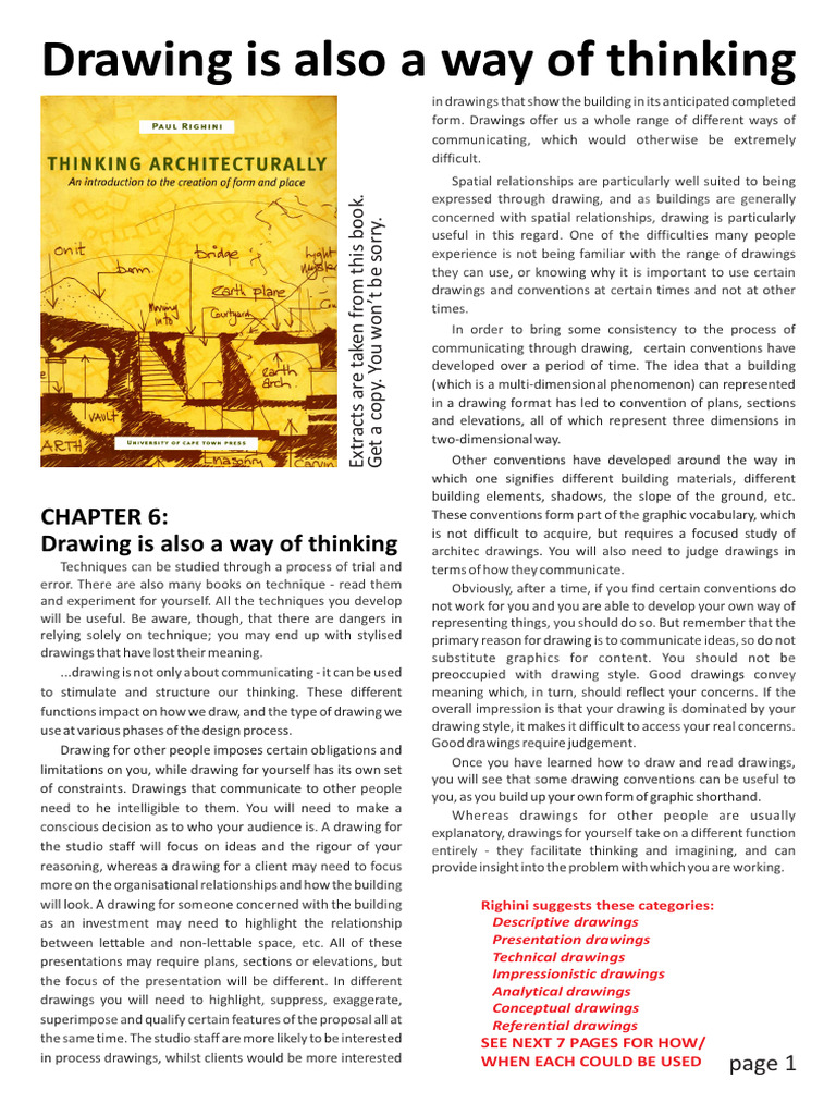 10 Drawing Is Also A Way of Thinking - Architecture | PDF | Drawing | Technical Drawing