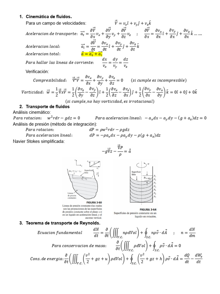 Formulario Mecanica de Fluidos-2p | PDF | Gases | Líquidos