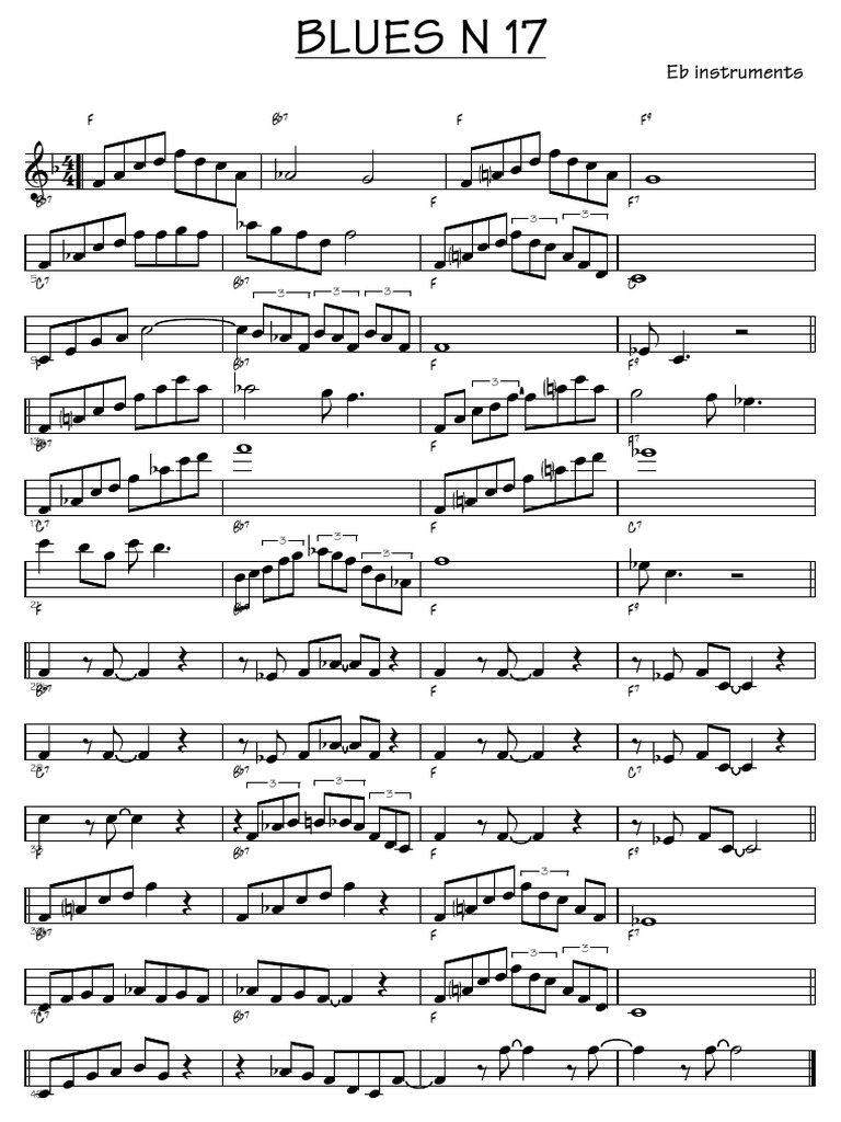 Blues N 17 - Eb Instruments | PDF