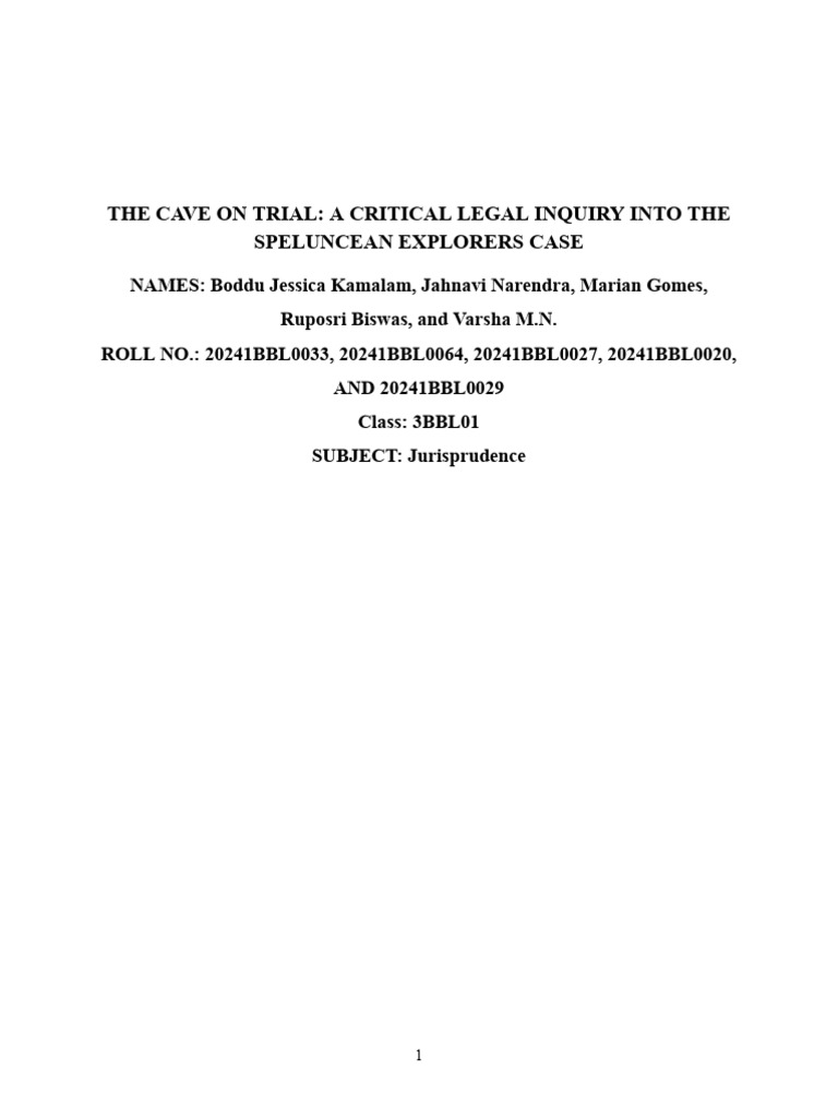 Legal Analysis of Speluncean Explorers | PDF | Jurisprudence | Justice