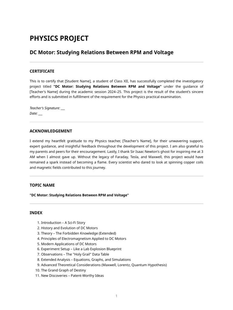 DC Motor RPM-Voltage Relationship Study | PDF | Electric Motor ...