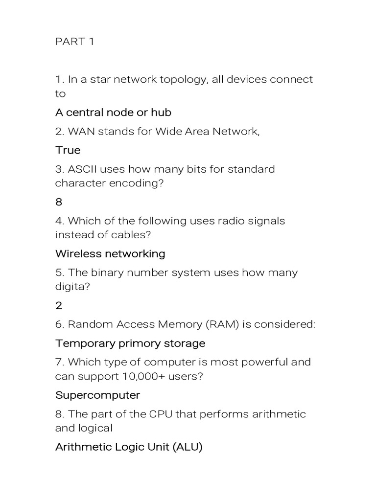 It Era Answers Part 1 | PDF