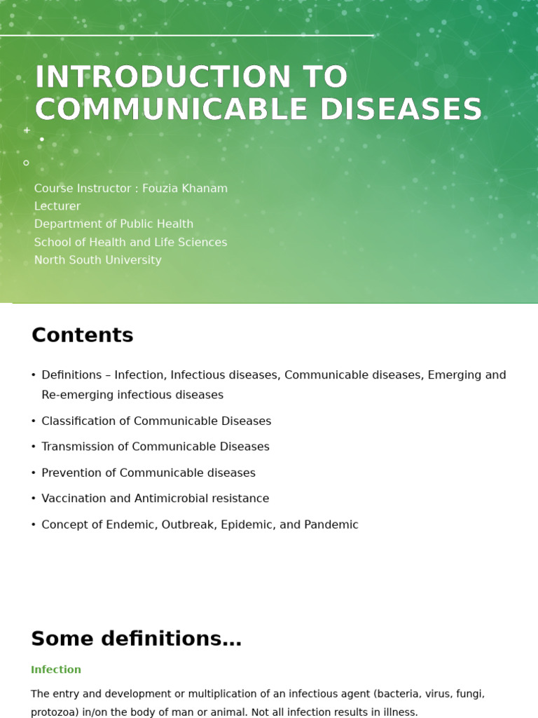 Overview of Communicable Diseases | PDF | Infection | Pathogen