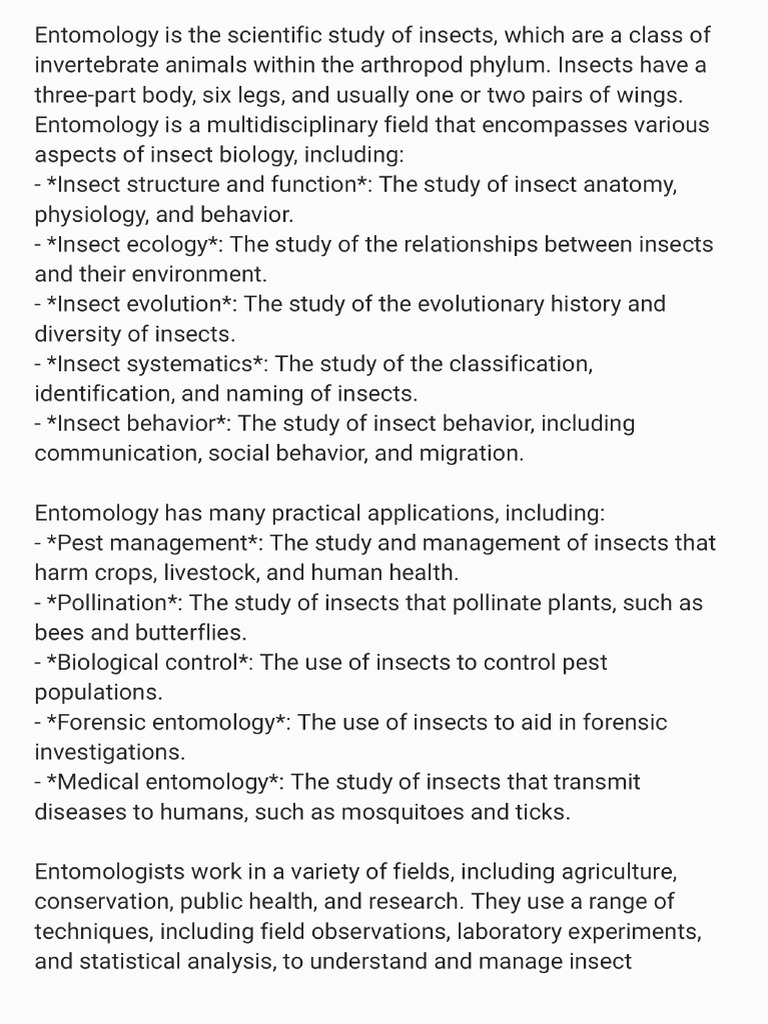 Introduction To Entomology 251027 235933 | PDF
