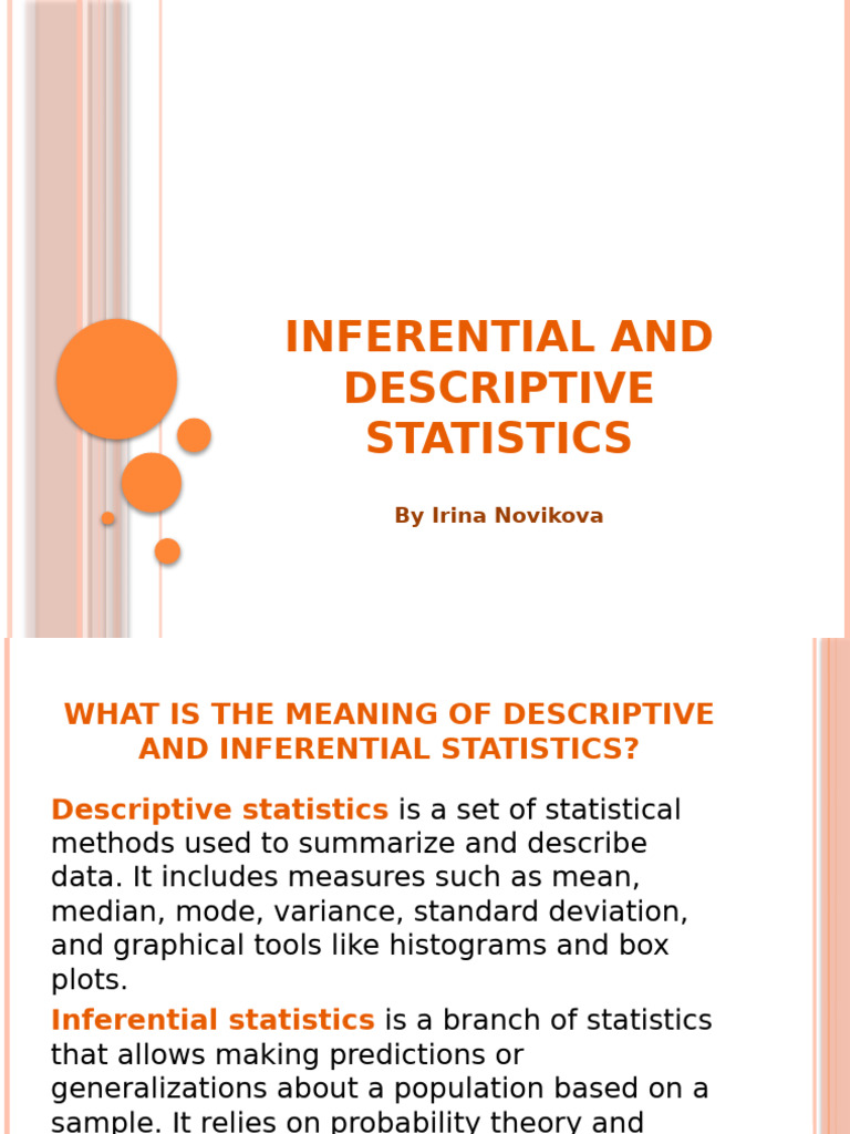 Descriptive and Inferential Statistics | PDF | Statistics | Statistical ...