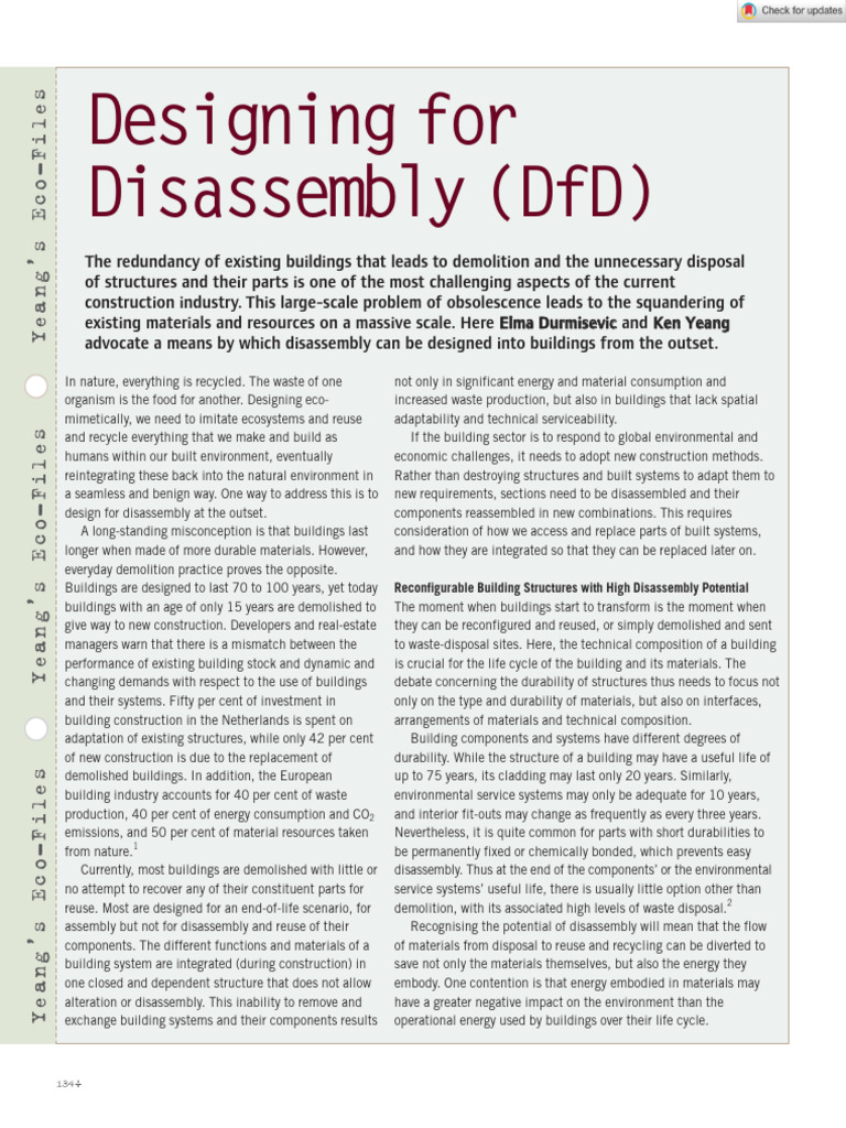 Designing for Disassembly in Architecture | PDF | Waste Management | Waste