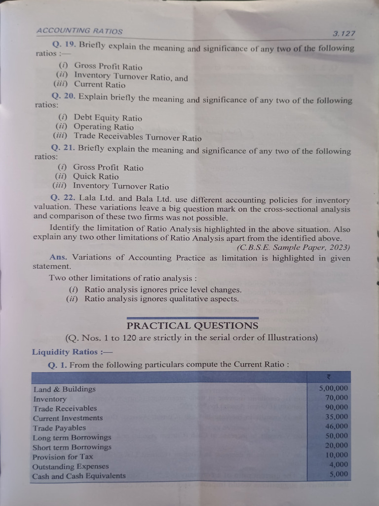Chapter 5 Accounting Ratio Class 12 | PDF