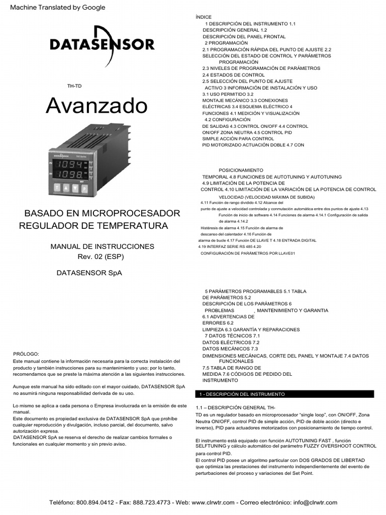 Datasensor THT User Manual Pirometro | PDF | Par termoeléctrico ...