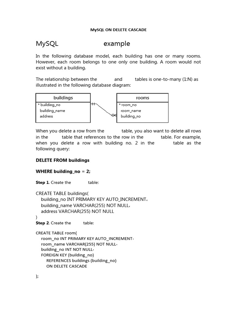 MySQL ON DELETE CASCADE Explained | PDF