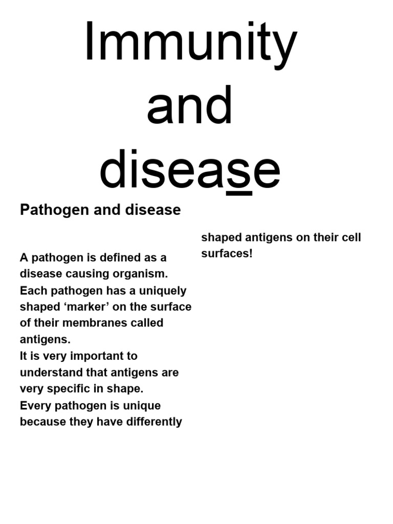 Immunity and Disease | PDF | Immune System | Pathogen