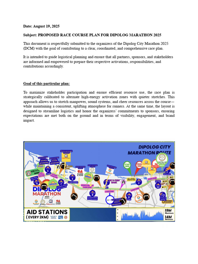 Dipolog Marathon 2025 Race Course Plan | PDF