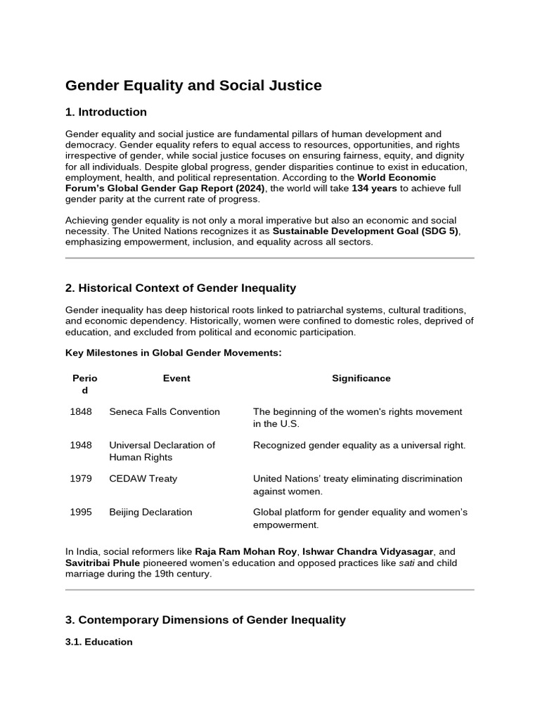 Gender Equality and Social Justice | PDF | Gender Studies | Gender Equality