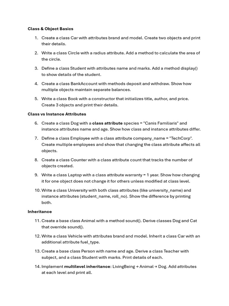 OOP Question 1 | PDF