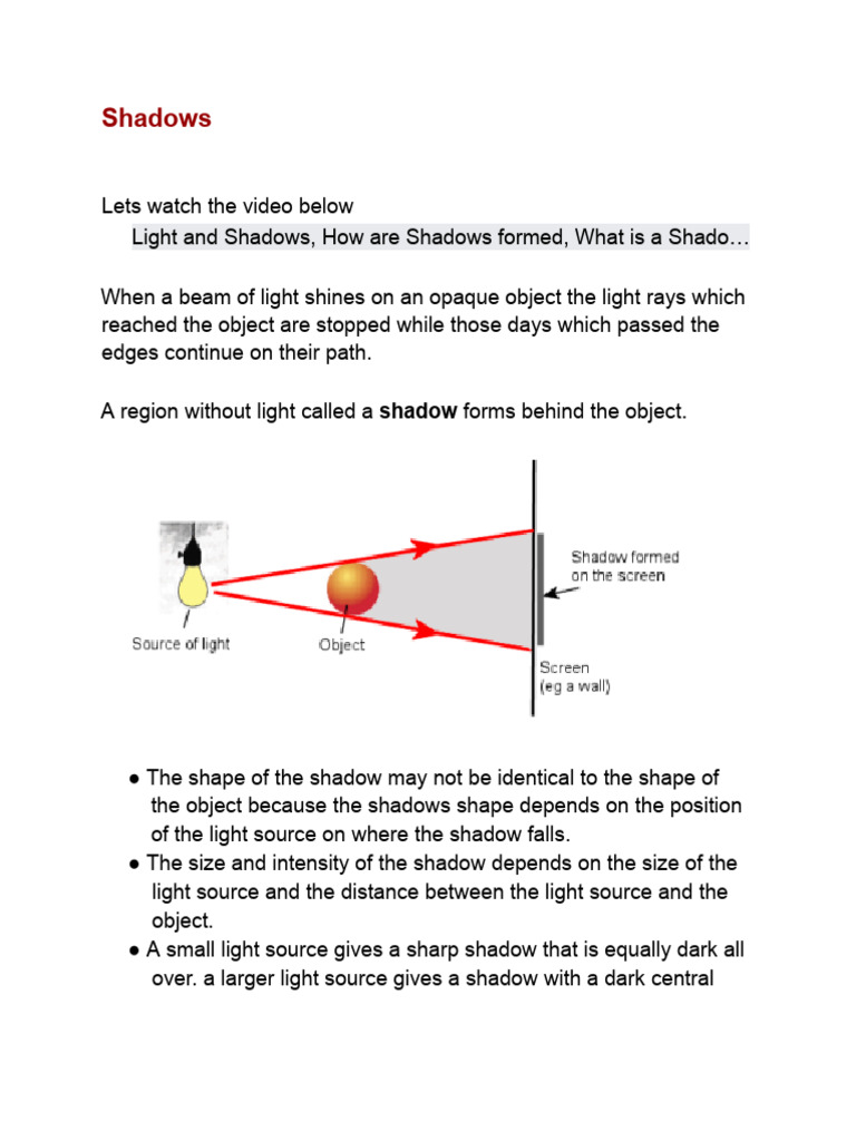 Understanding Light and Shadows | PDF