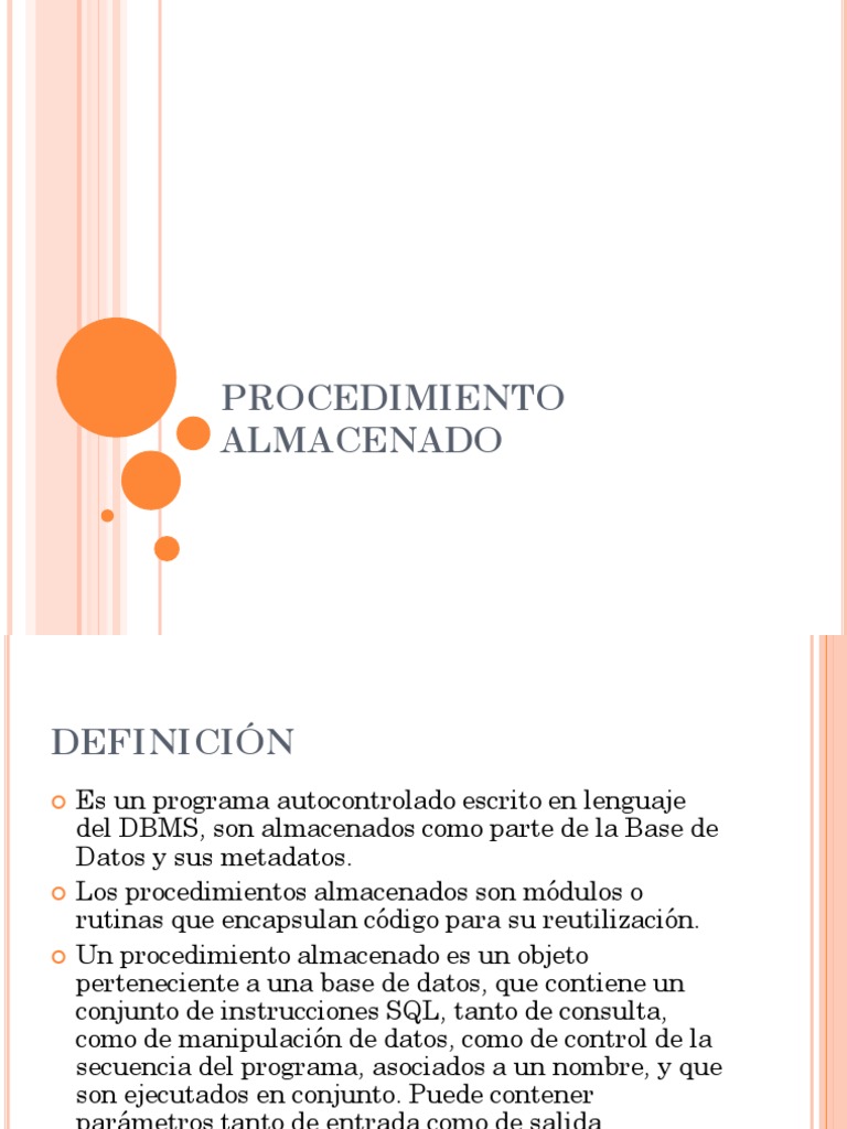 Procedimiento Almacenado | PDF | Informática