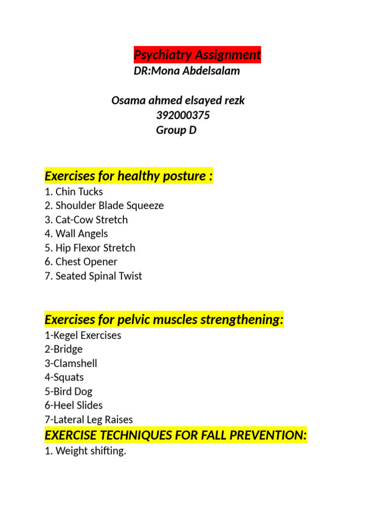 Psychiatry Assignment | PDF