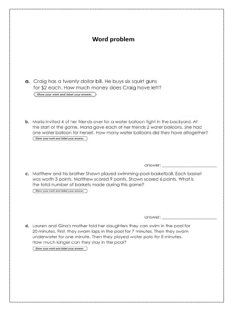 Word Problem | PDF