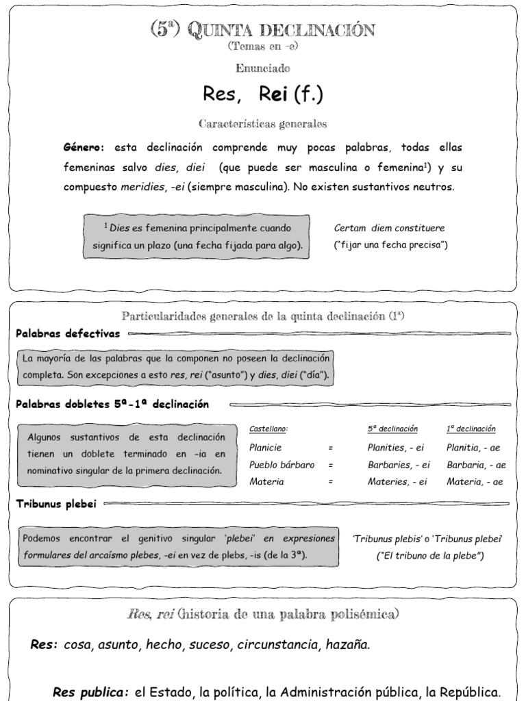 Declinación. 5 | PDF | Mecánica del lenguaje | Morfología