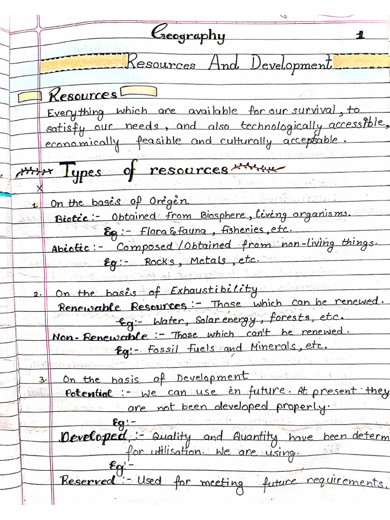 Whole Geography Notes Class 10 | PDF