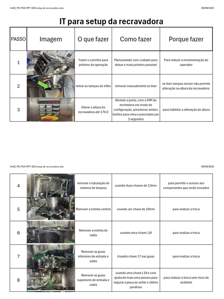 An02 - PO-POA-MFT-023 Setup Da Recravadora | PDF | Parafuso