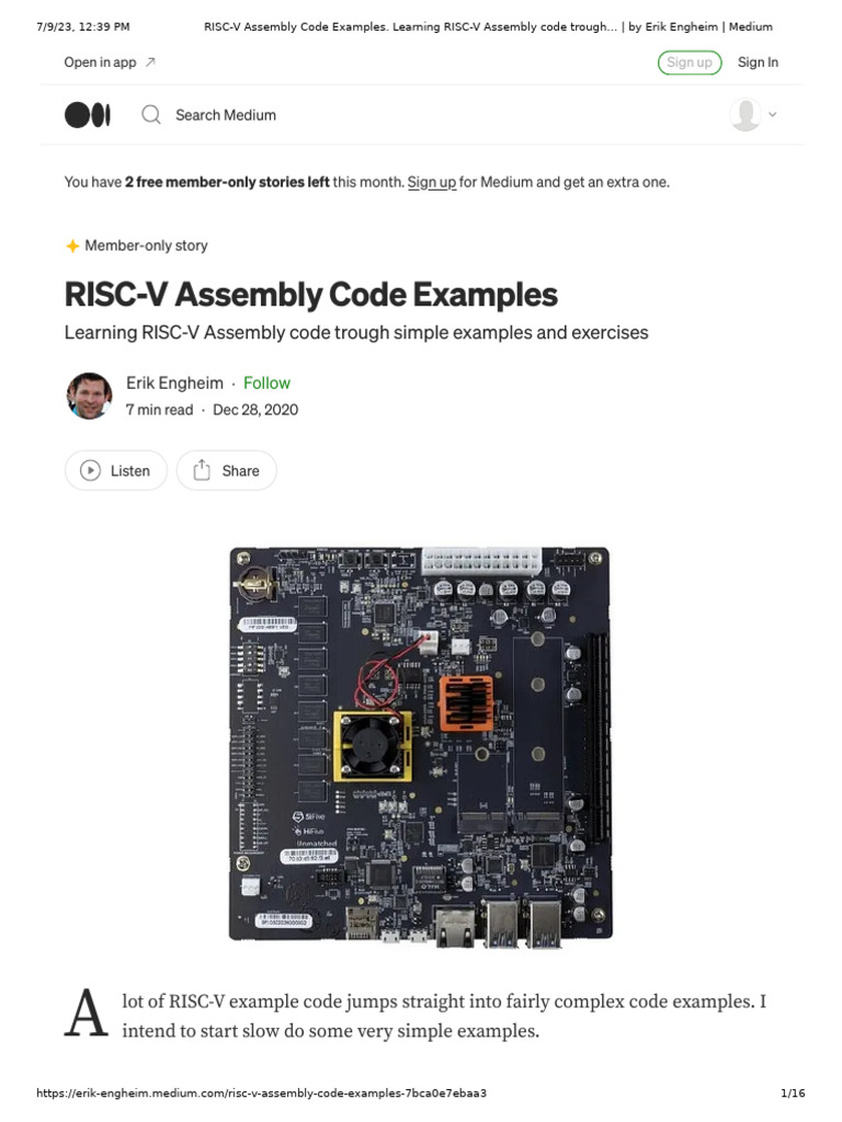 RISC-V Assembly Code Examples Guide | PDF | Assembly Language | Central ...