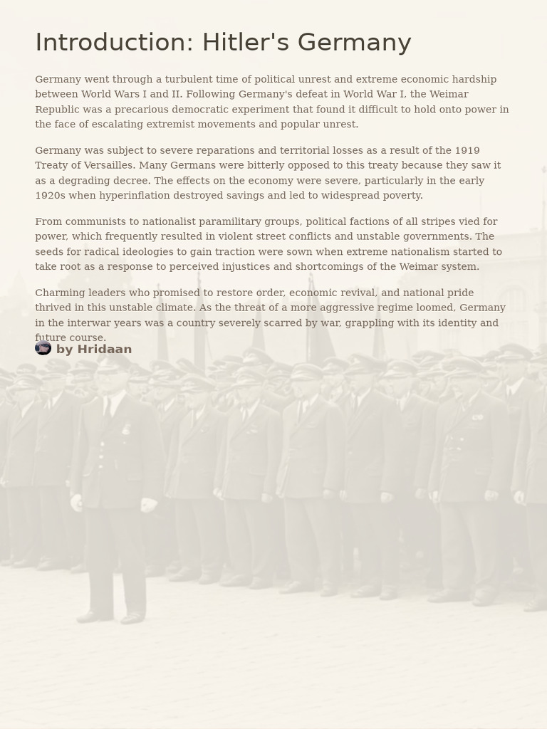 Introduction Hitlers Germany | PDF | Nazi Germany | Adolf Hitler