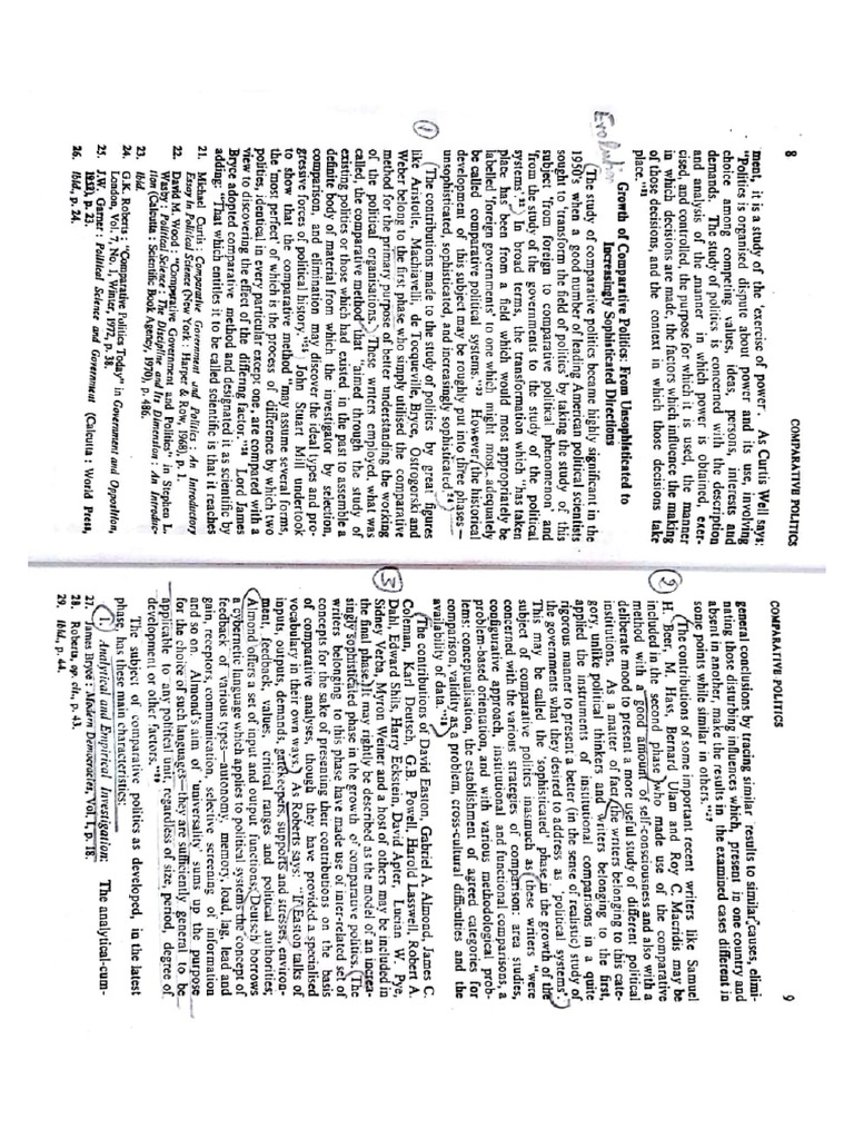 Evolution of Comparative Government and Politics | PDF