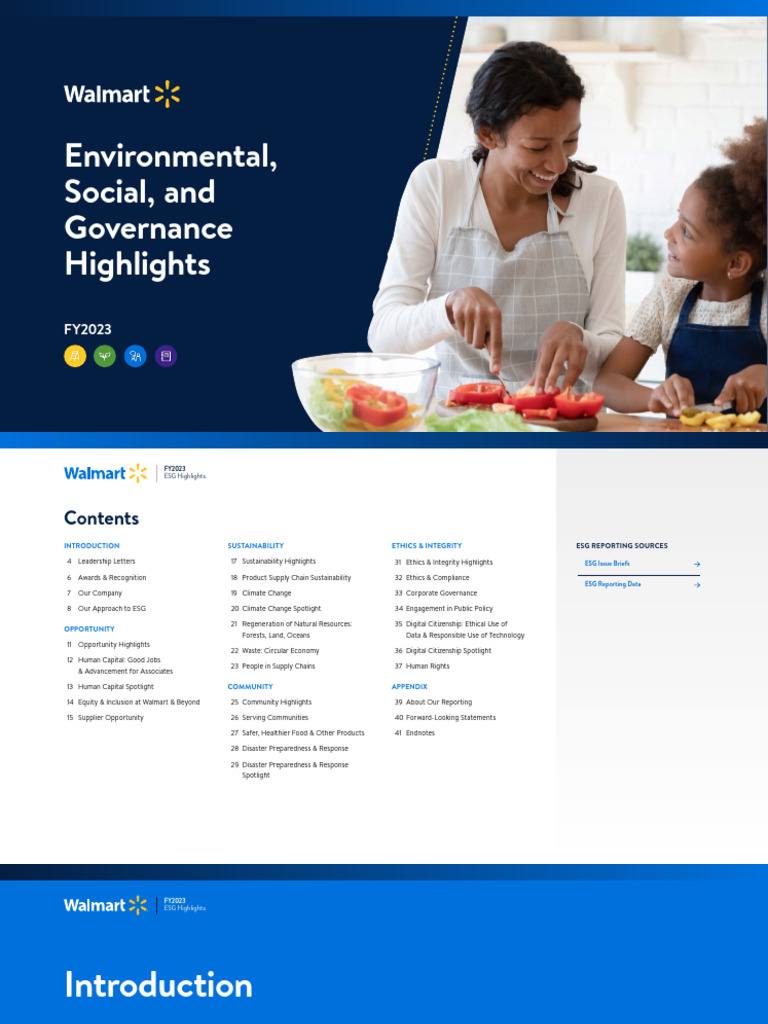 Walmart FY2023 ESG Highlights Report | PDF | Walmart | Sustainability