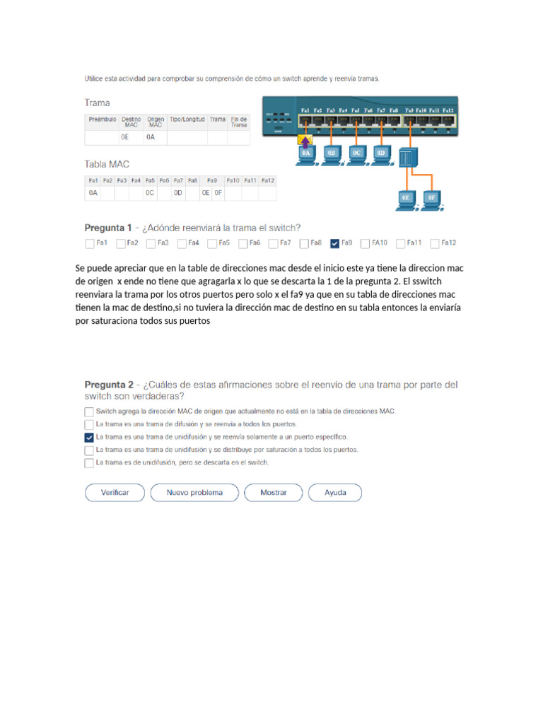 Ejemplos de Direcciones MAC en Switches | PDF