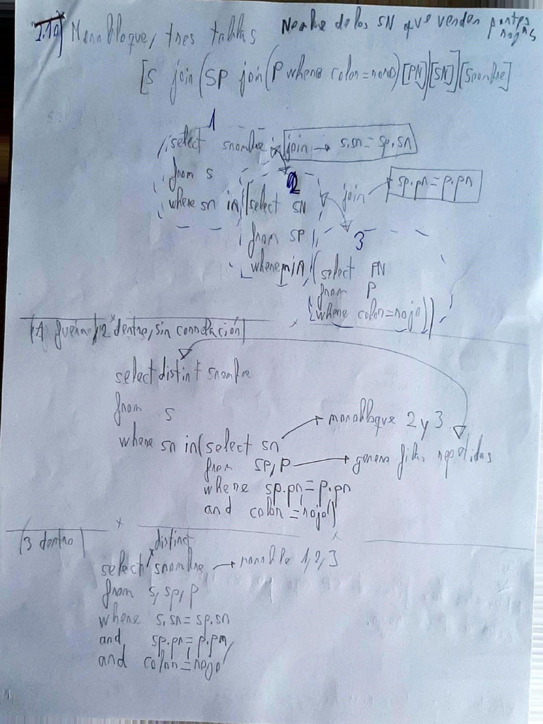 Algebra Relacional Ejercicios Libreta 2.10 | PDF