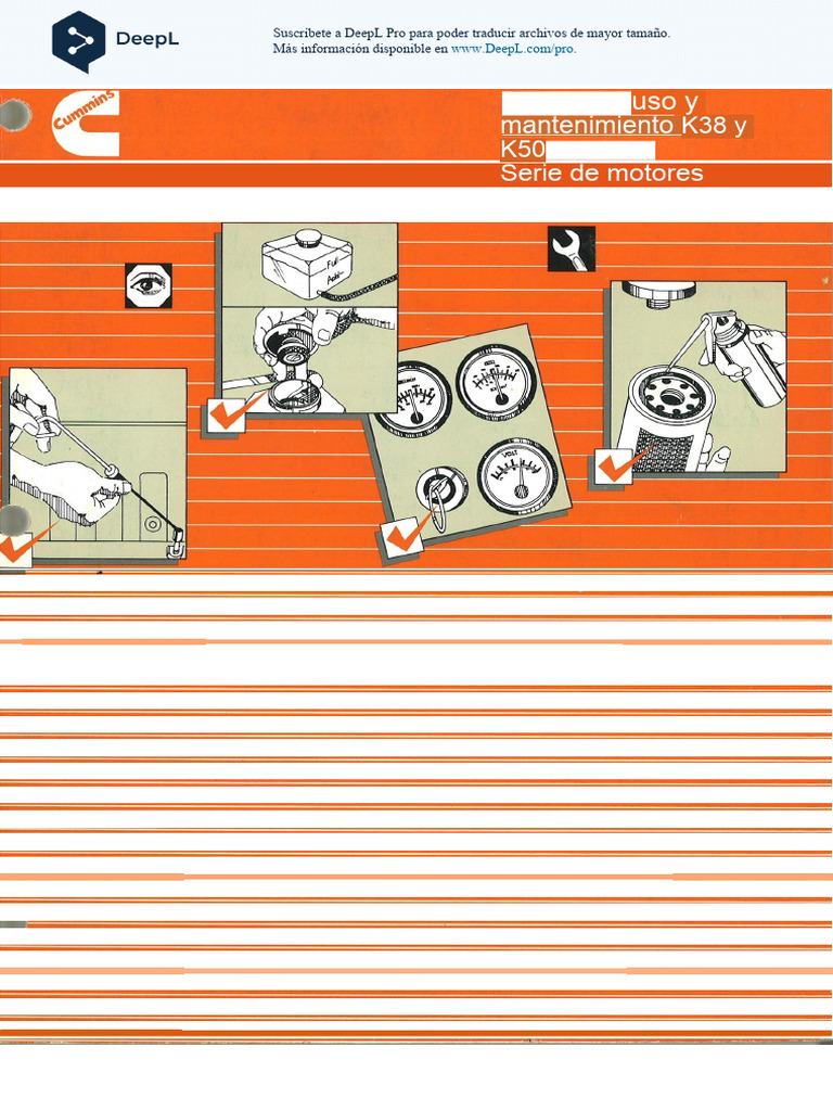 Manual Cummins k38 y k50 Parte 1 Es | PDF | Turbocompresor | Motores