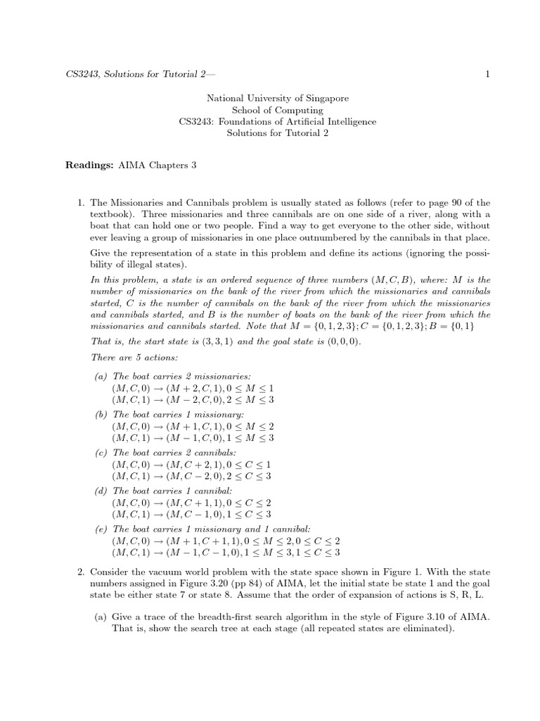 CS3243, Solutions For Tutorial 2-: Readings | PDF | Theoretical ...