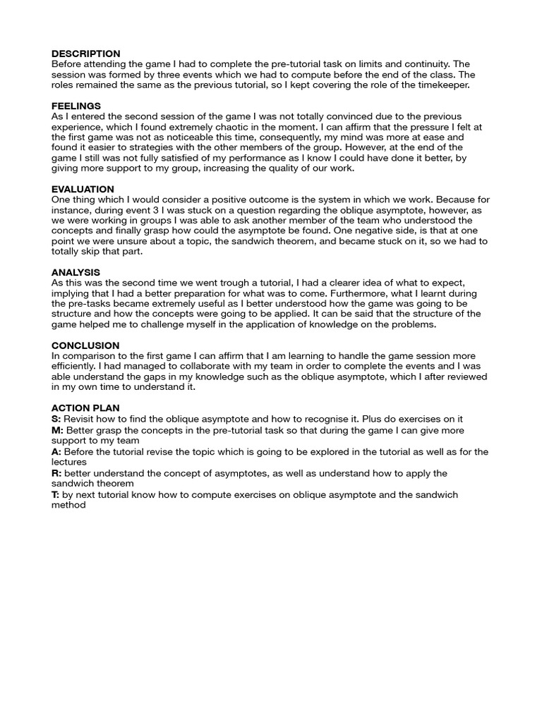 2 Personal Reflection | PDF | Knowledge | Psychology
