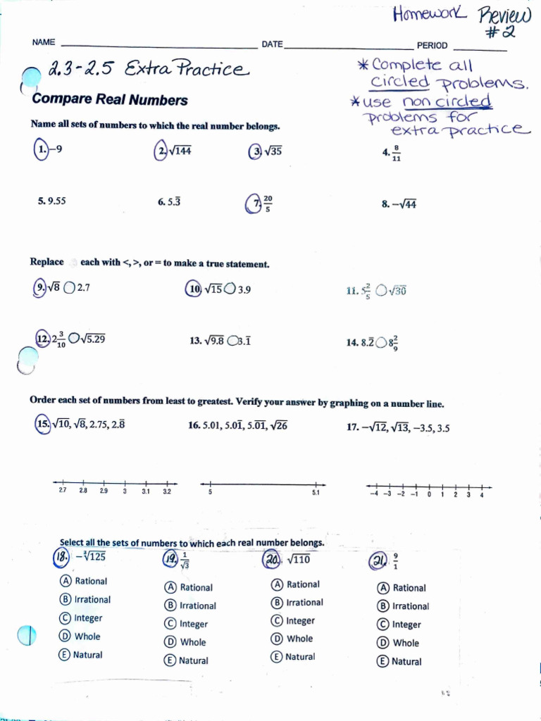 Day 8 - Review # 2 HMWK and Key | PDF | Rational Number | Numbers