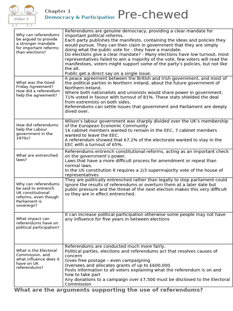 Arguments in Favour Referendums Prechewed | PDF | Elections | Northern ...