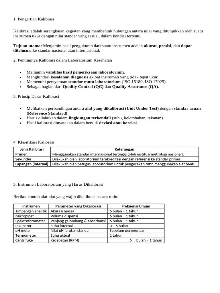 Pentingnya Kalibrasi di Laboratorium Kesehatan | PDF